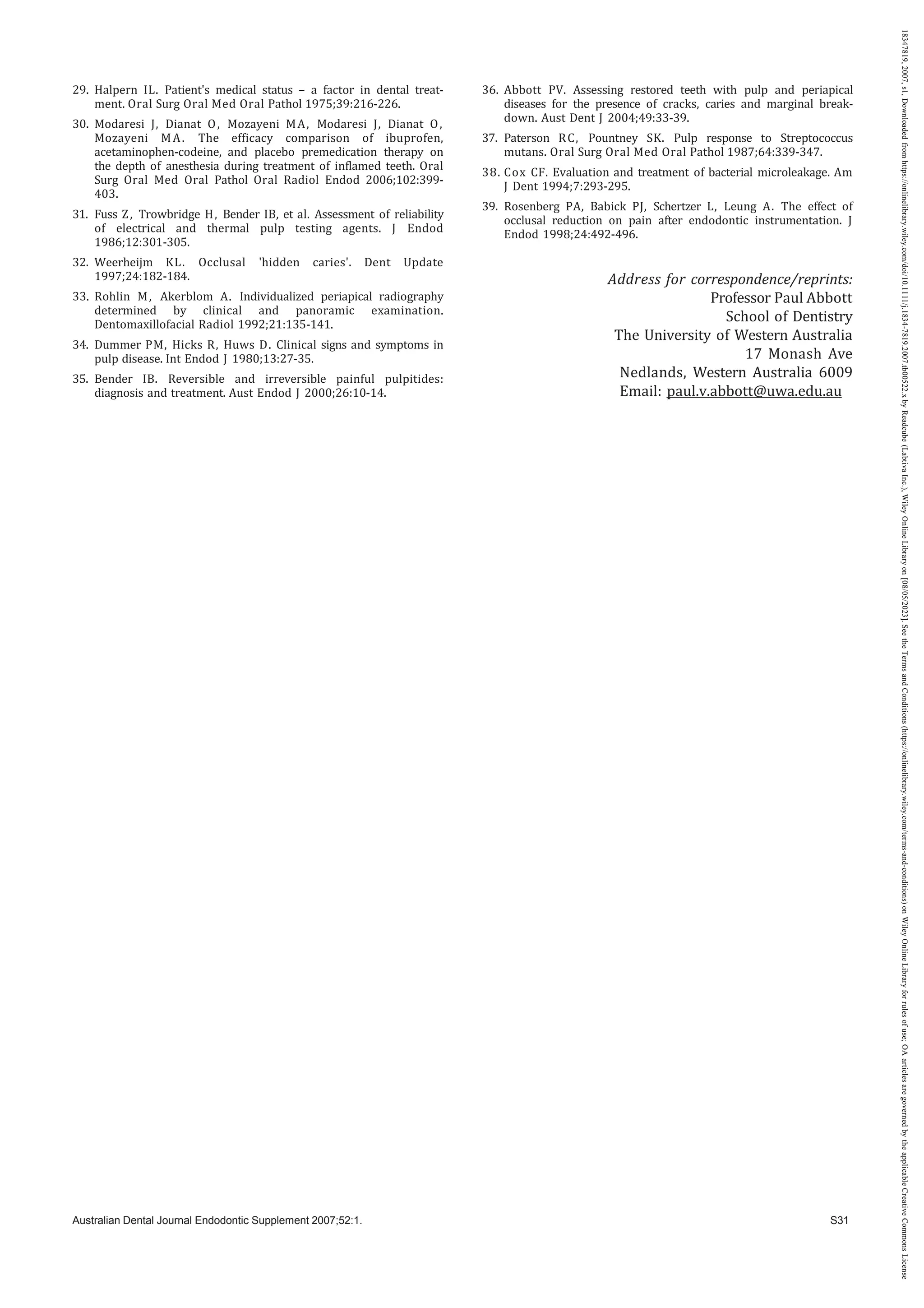 Australian Dental Journal - 2008 - Abbott - A clinical classification ...