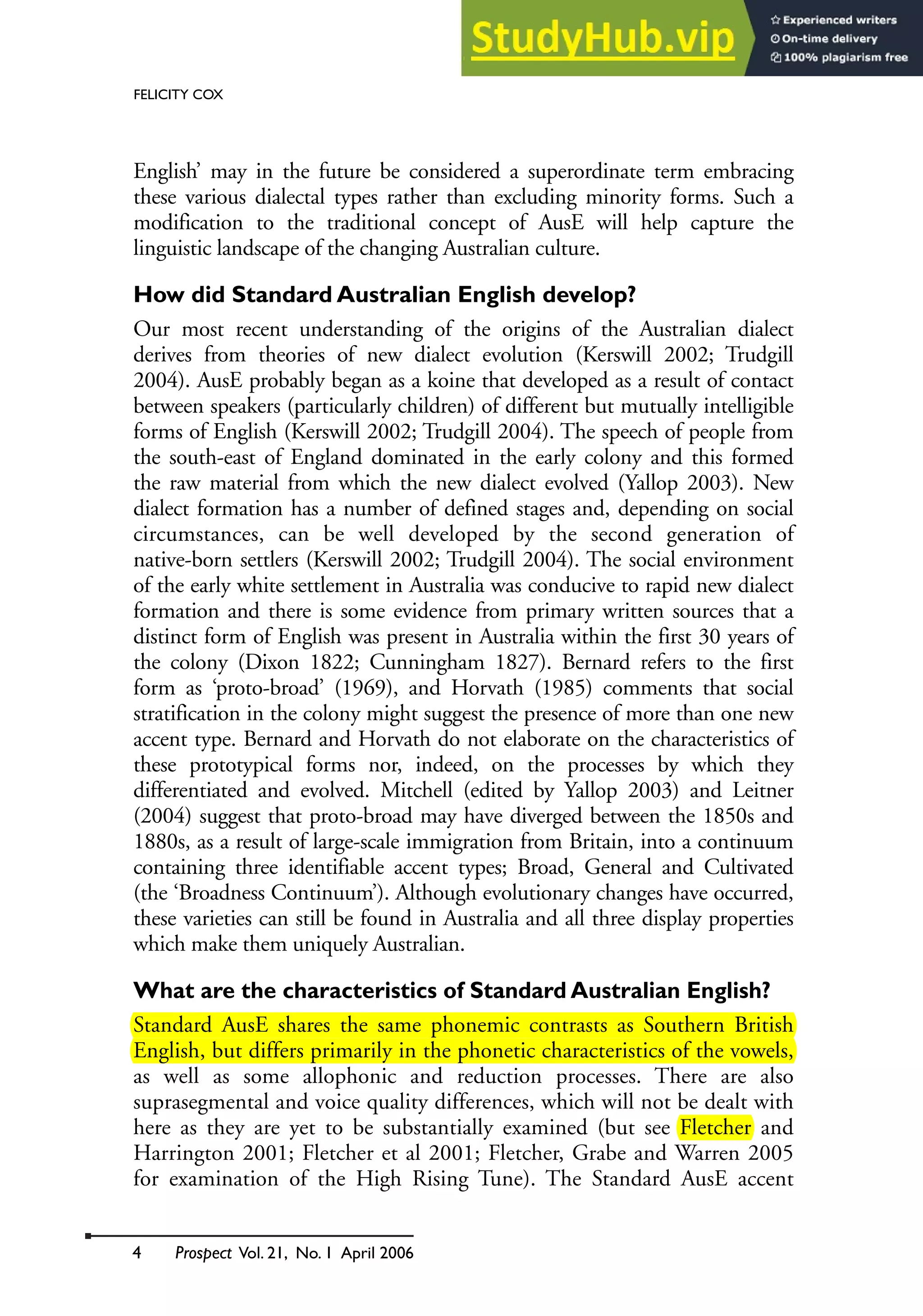 Australian English Pronunciation Into The 21St Century | PDF