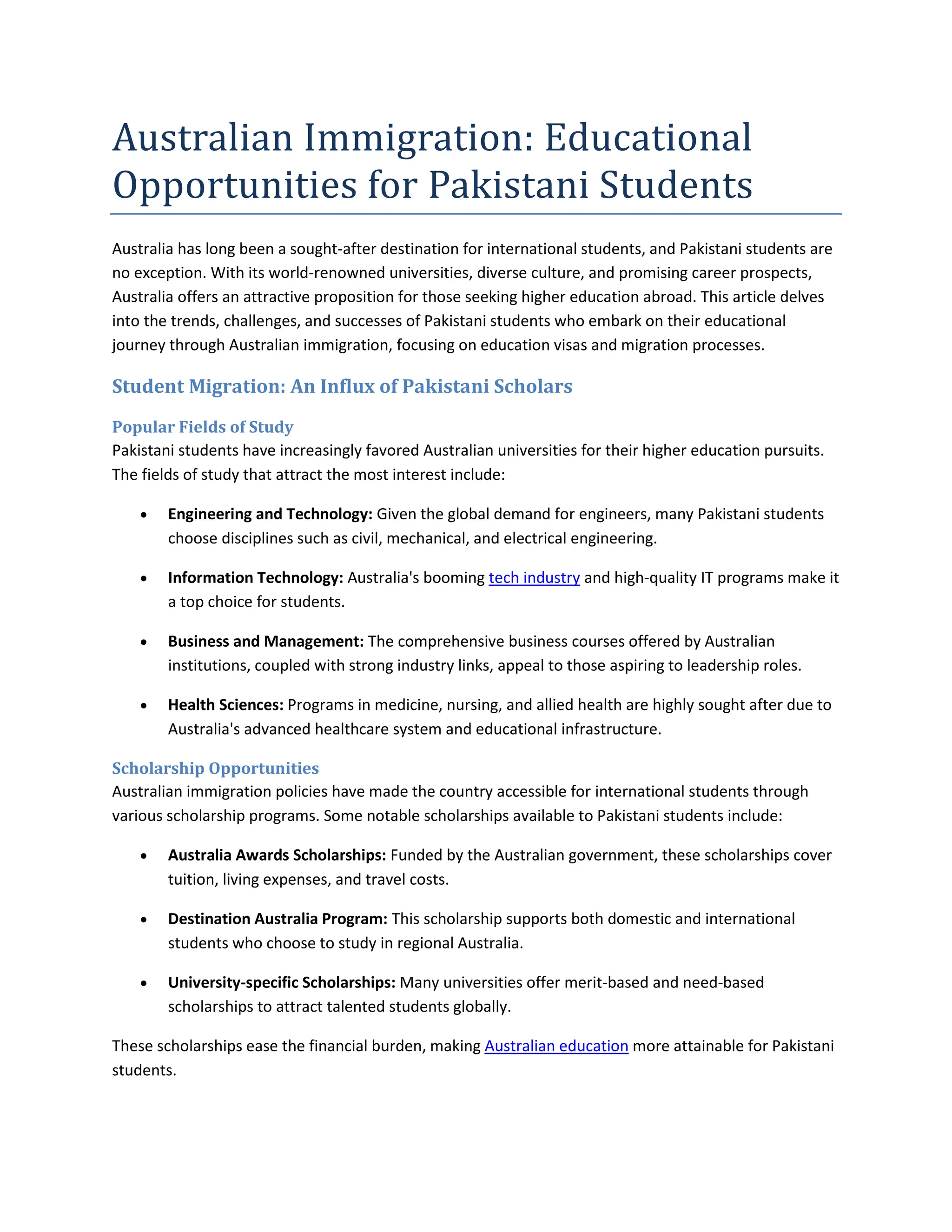Australian Immigration Educational Opportunities for Pakistani Students.docx | College Planning ...