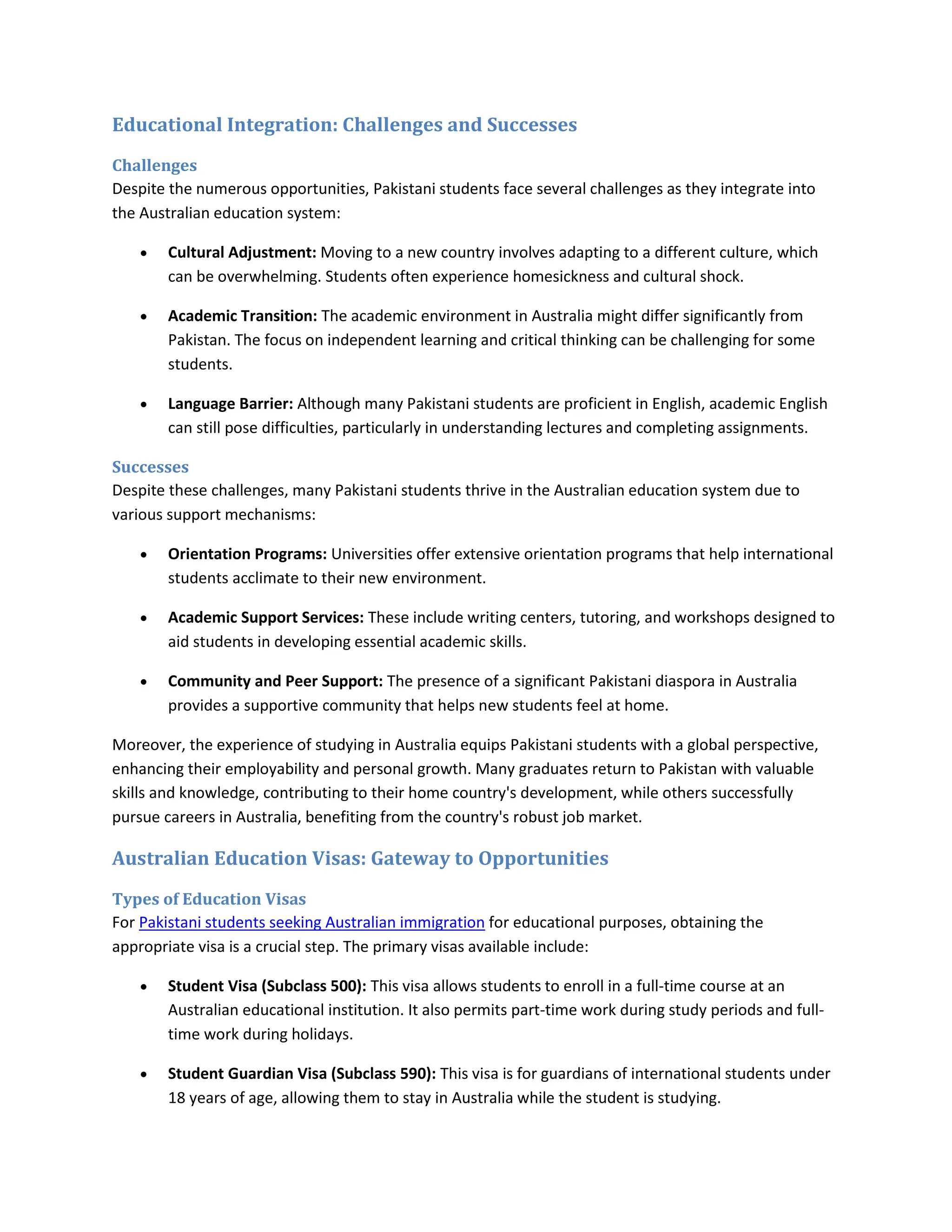 Australian Immigration Educational Opportunities for Pakistani Students.docx | College Planning ...