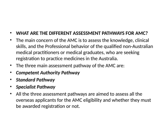 AUSTRALIAN_MEDICAL_COUNCIL_AMC_EXAM_.pptx | Healthcare Industry ...