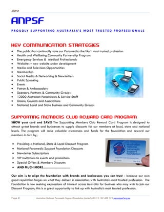 Australian National Paramedic Support Foundation Introduction | PDF