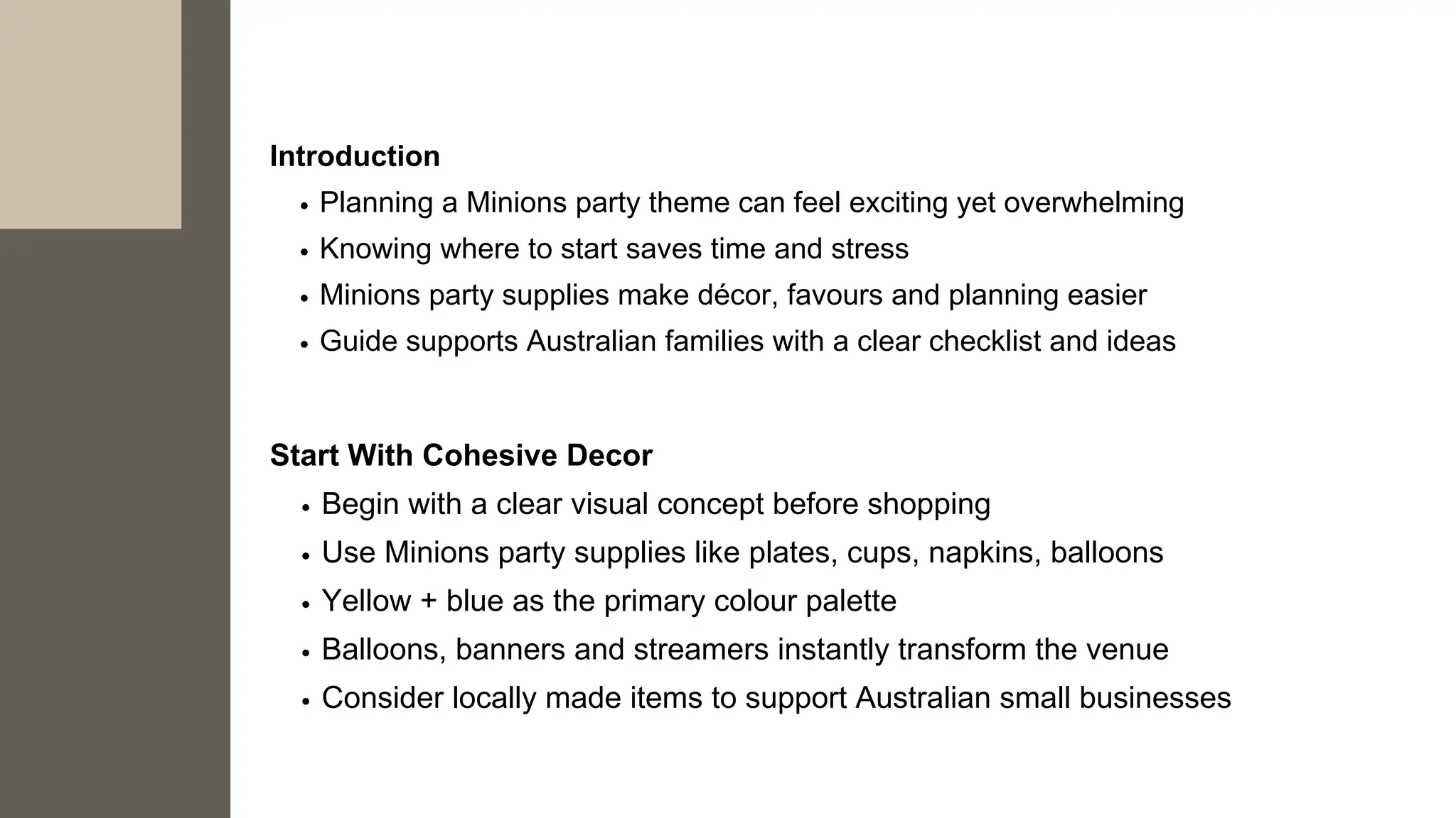 Australian Parents Planning a Memorable Minions Party with Theme ...