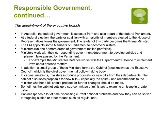 Australian Parliamentary System | PPT