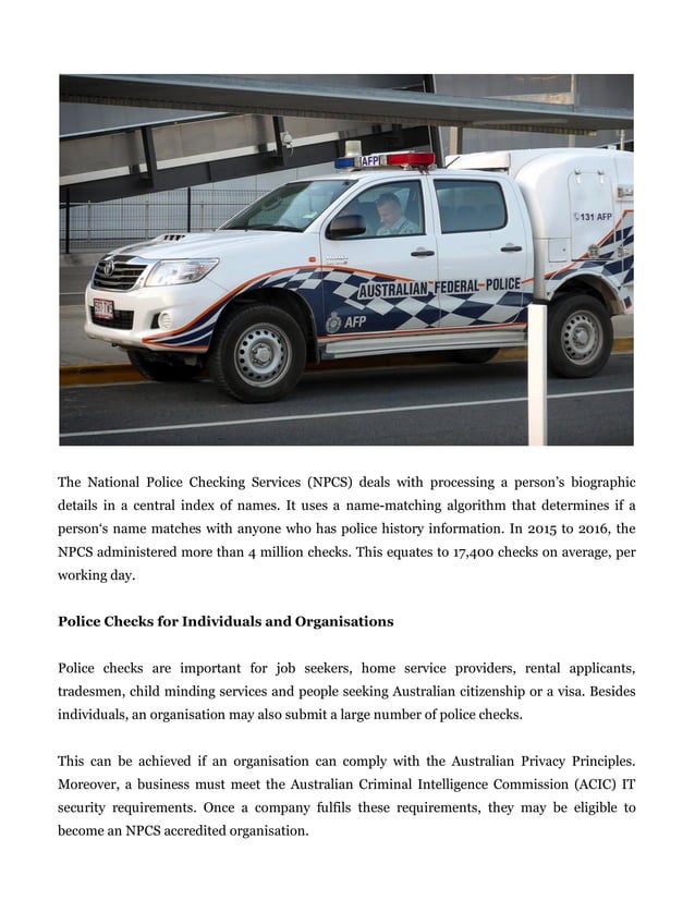 Australian Police Checks: Procedures and Processing | PDF