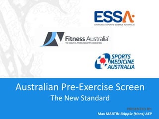 Australian pre exercise screen - the new standard | PPTX | Physical ...