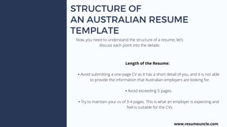 A Complete Guide On Australian Resume Template | PPTX