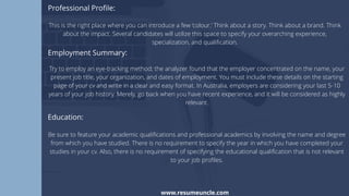 A Complete Guide On Australian Resume Template | PPTX