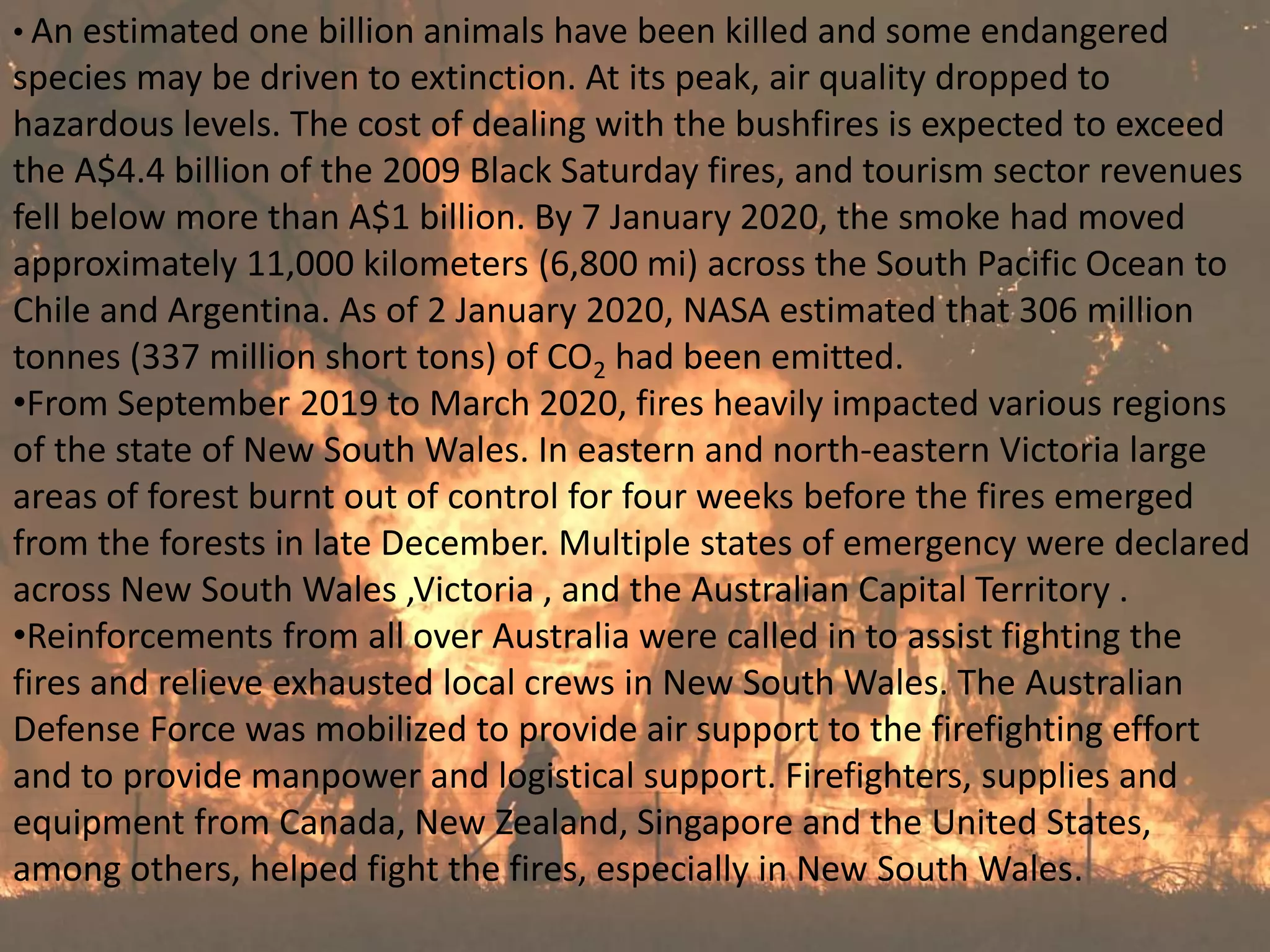 Australian wildfire of 2019 ppt | PPTX