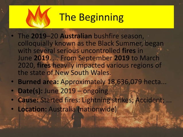 Australian wildfire of 2019 ppt | PPTX