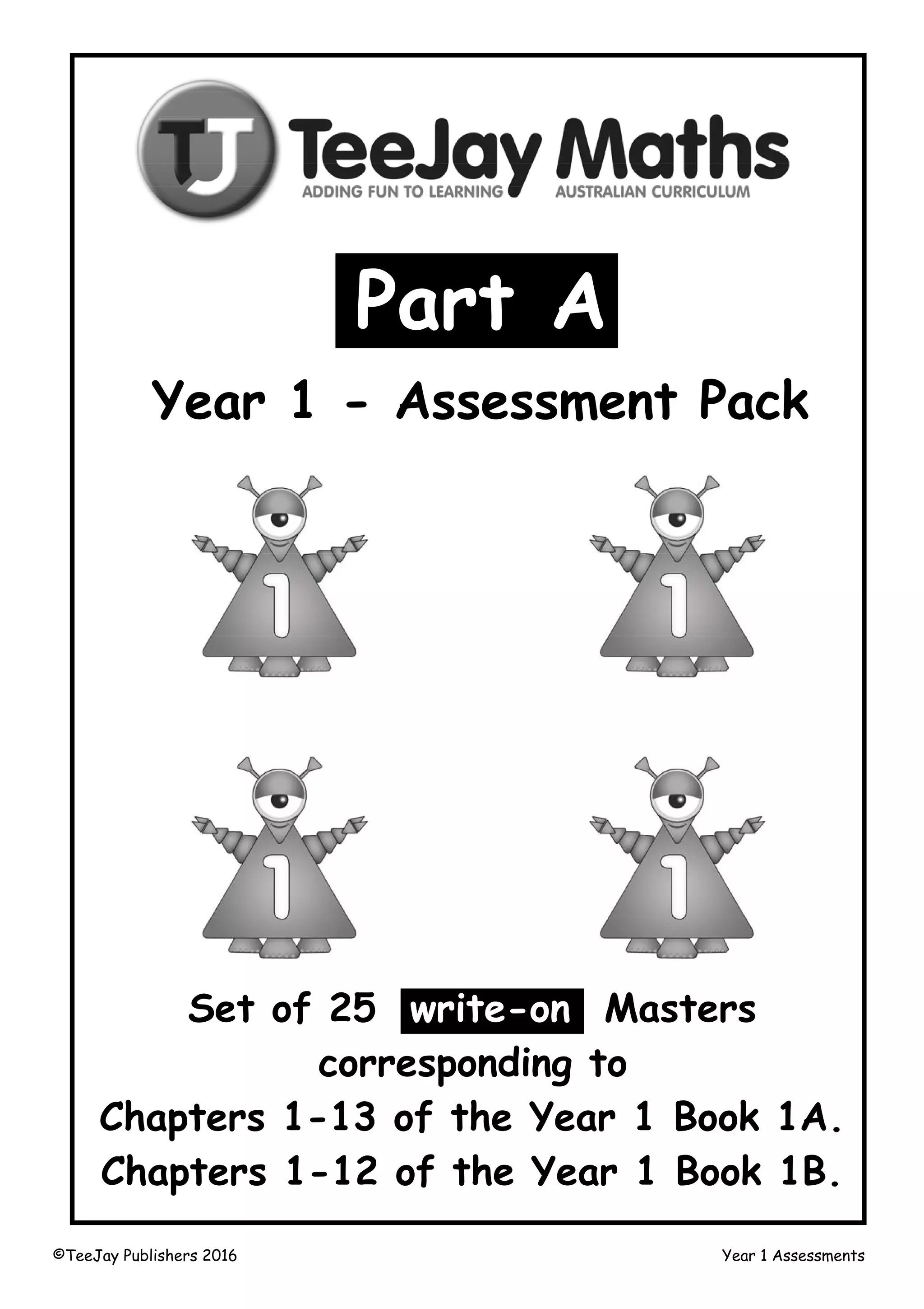 Australian Year 1 Assessment Sample | PDF
