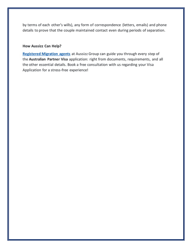 Australia Partner Visa How To Meet De Facto Relationship Requirements Pdf