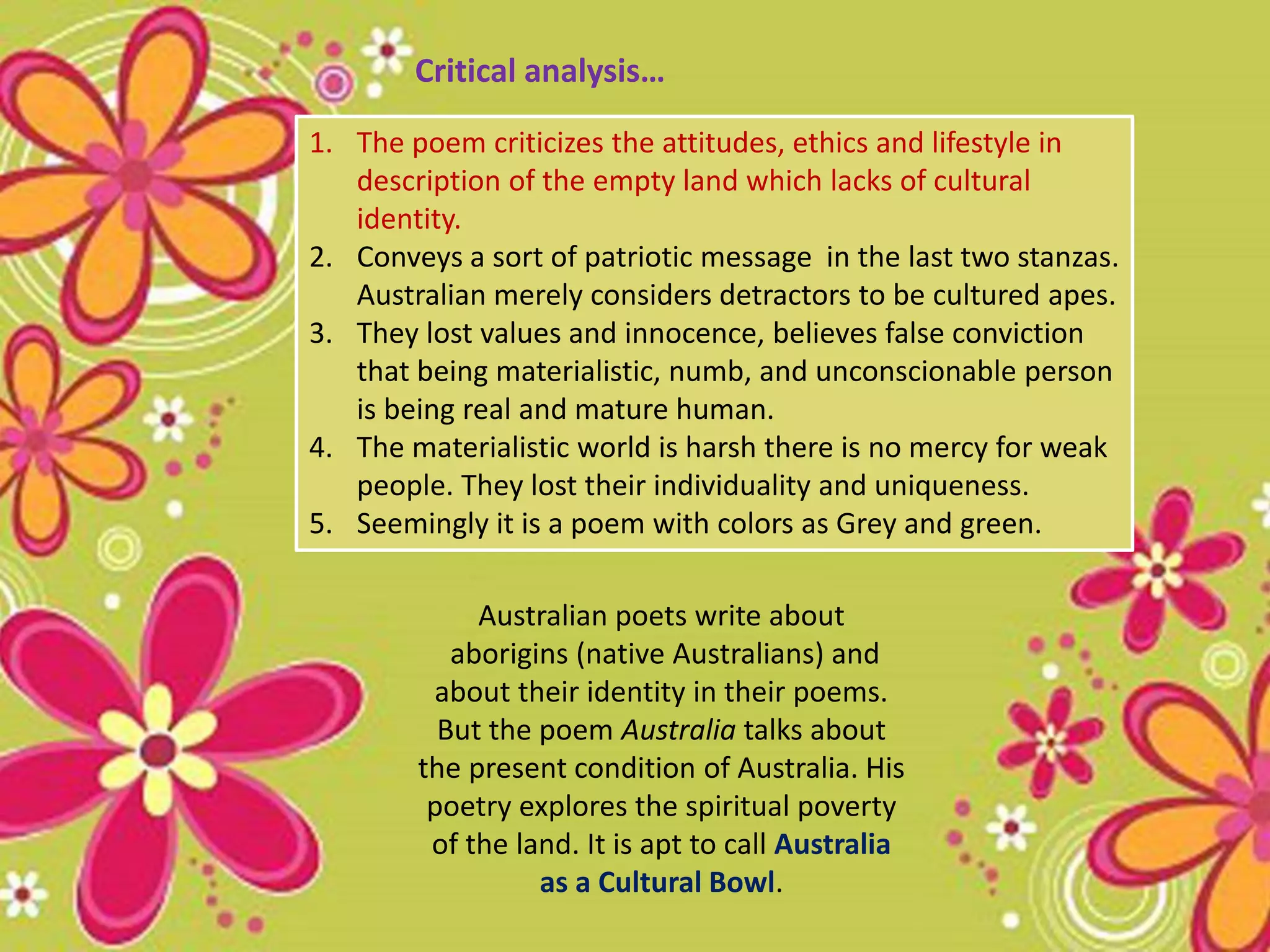 Australia poem by A D Hope | PPSX
