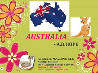 Australia poem by A D Hope | PPT