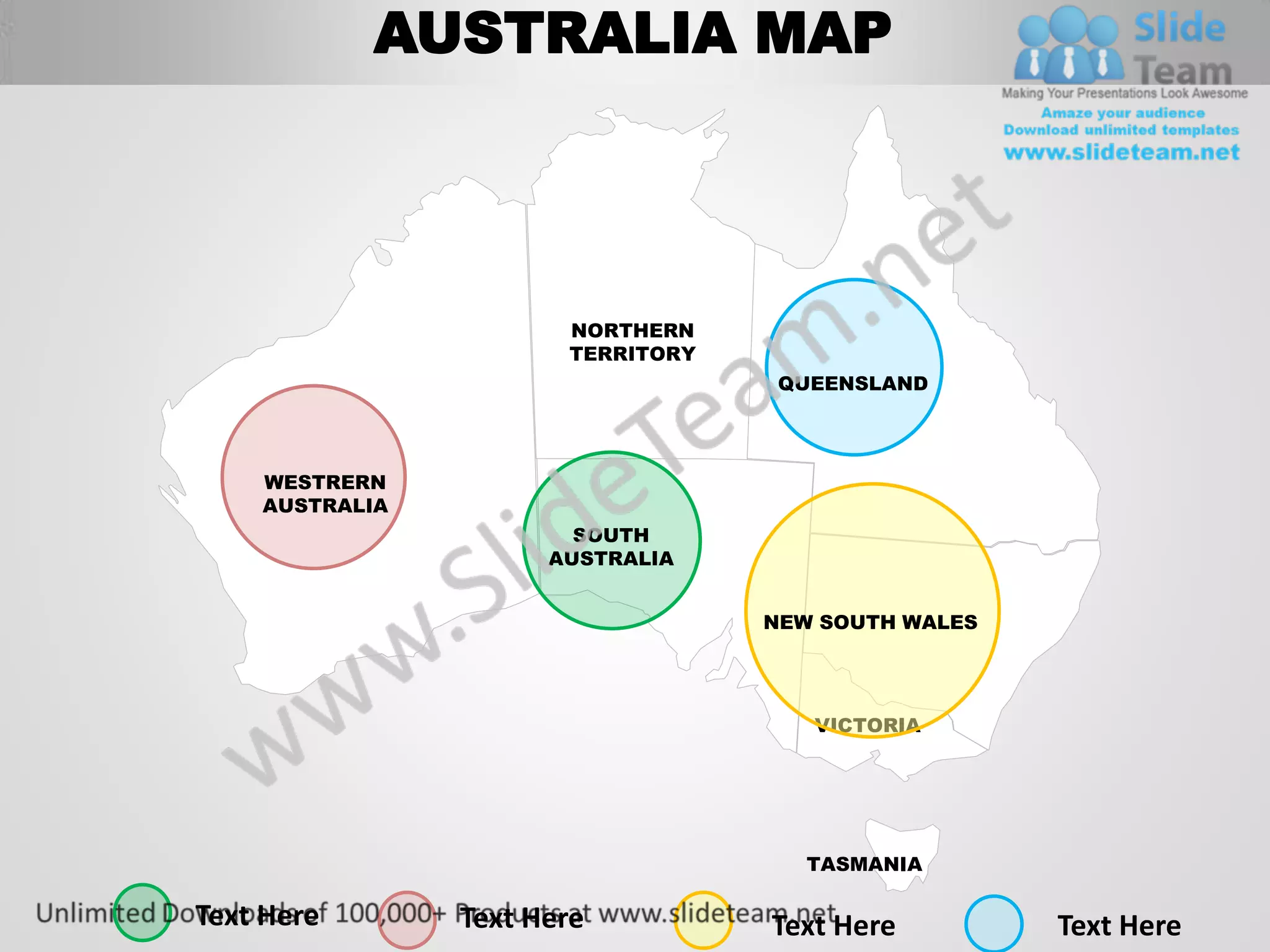 Australia powerpoint editable continent map with countries templates ...
