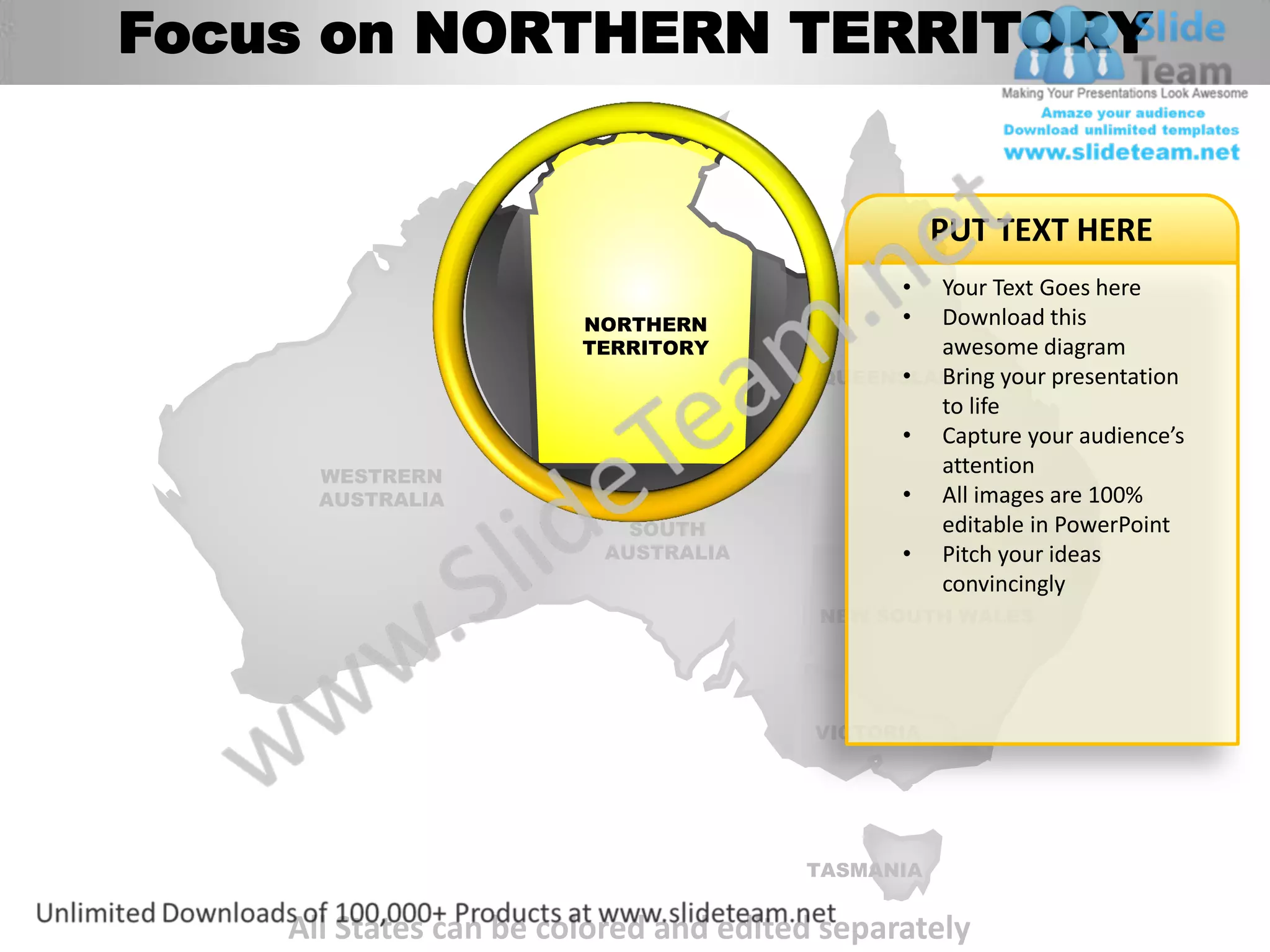 Australia powerpoint editable continent map with countries templates ...