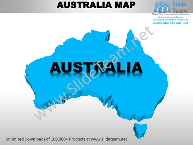 Australia powerpoint editable continent map with countries templates ...