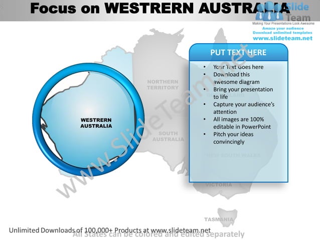 Australia powerpoint editable continent map with countries templates ...
