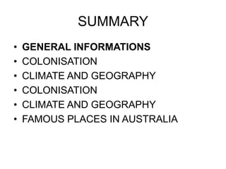 Australia slide | PPTX | Australia and Oceania Travel | Travel Locations