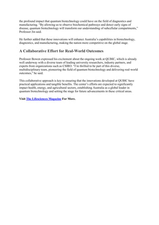 Australia's Quantum Leap New Initiative to Drive Biotechnology ...