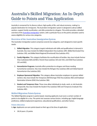 Australia's Skilled Migration An In-Depth Guide to Points and Visa ...