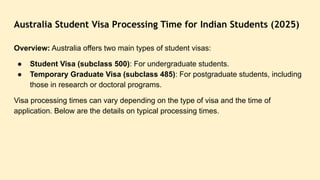 Australia Student Visa Processing Time for Indian Students (2025) | PPT