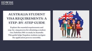 Australia Student Visa Requirements: A Step-by-Step Guide for Nepalese Students. | PDF