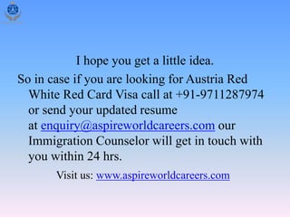 Austria Red White Red Card Visa | Aspire World Immigration | PPT