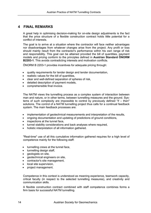 New Austrian Tunnelling Method (NATM) | PDF
