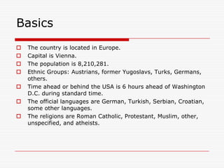 Austria Powerpoint | PPTX | Europe Travel | Travel Locations