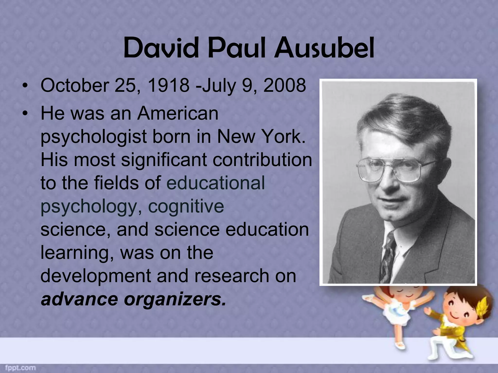 Ausubel’s meaningful verbal learning | PPT