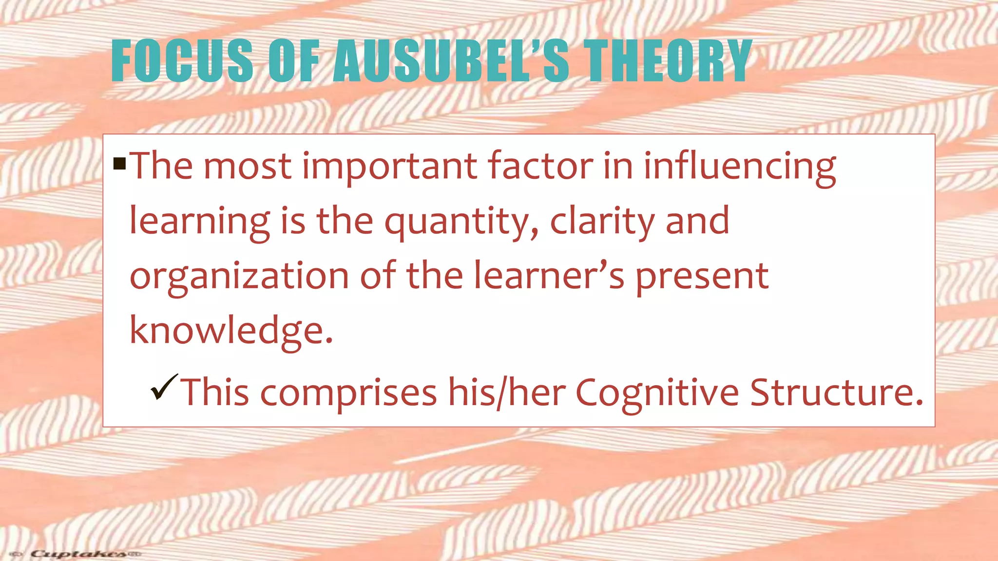 Ausubel’s Meaningful Verbal Learning | PPTX
