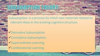 Ausubel’s Meaningful Verbal Learning | PPTX