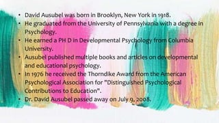 Ausubel’s Meaningful Verbal Learning | PPTX