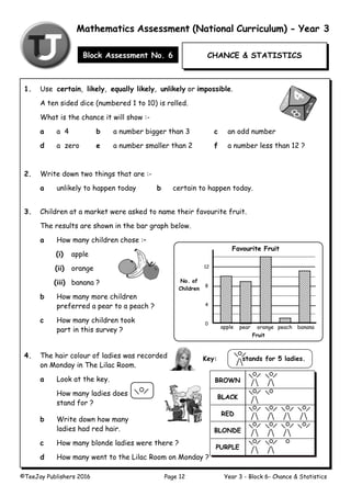 Australian Year 3 Assessment Sample | PDF