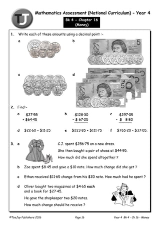 Australian Year 4 Assessment Sample | PDF | Educational Assessment ...