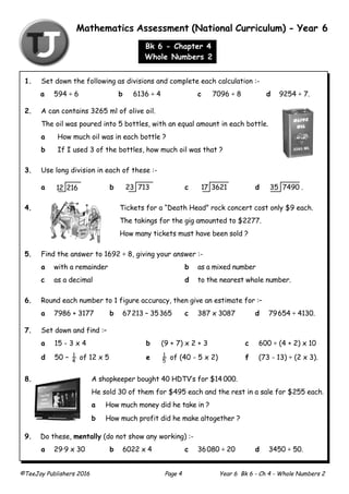 Australian 6 Assessment Sample | PDF
