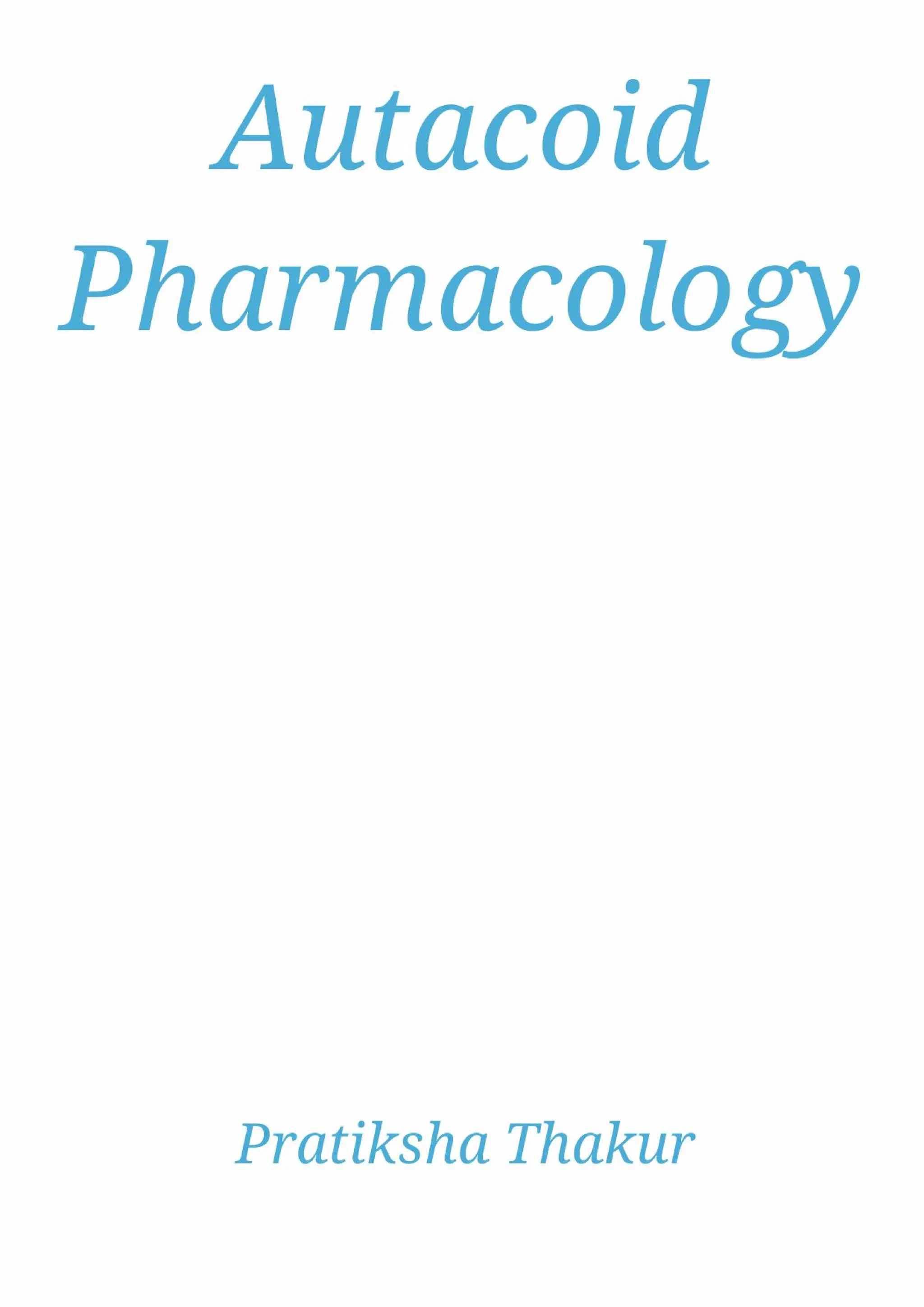 Autacoid Pharmacology | PDF