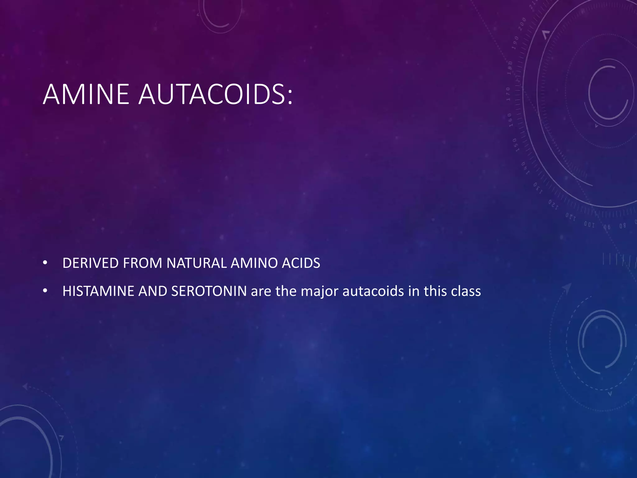 Autacoids - pharmacological actions and drugs related to them. | PPTX