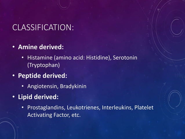 Autacoids - pharmacological actions and drugs related to them. | PPTX ...