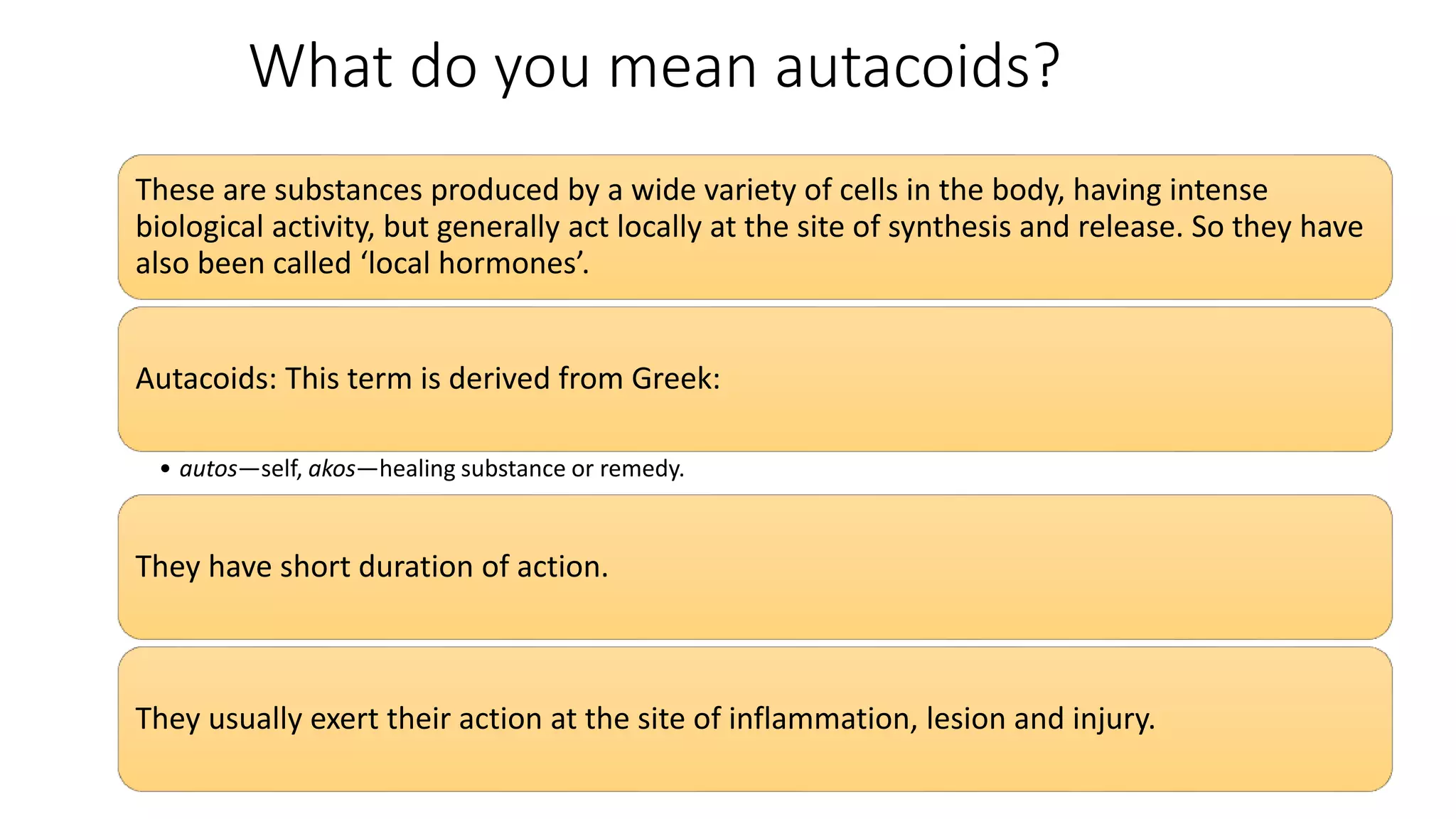 Autacoids, Histamine and Antihistaminic agents | PPTX