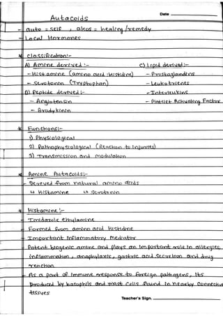 Autacoids | PDF