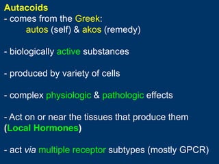 Pharmacology lecture ...................... | PPT