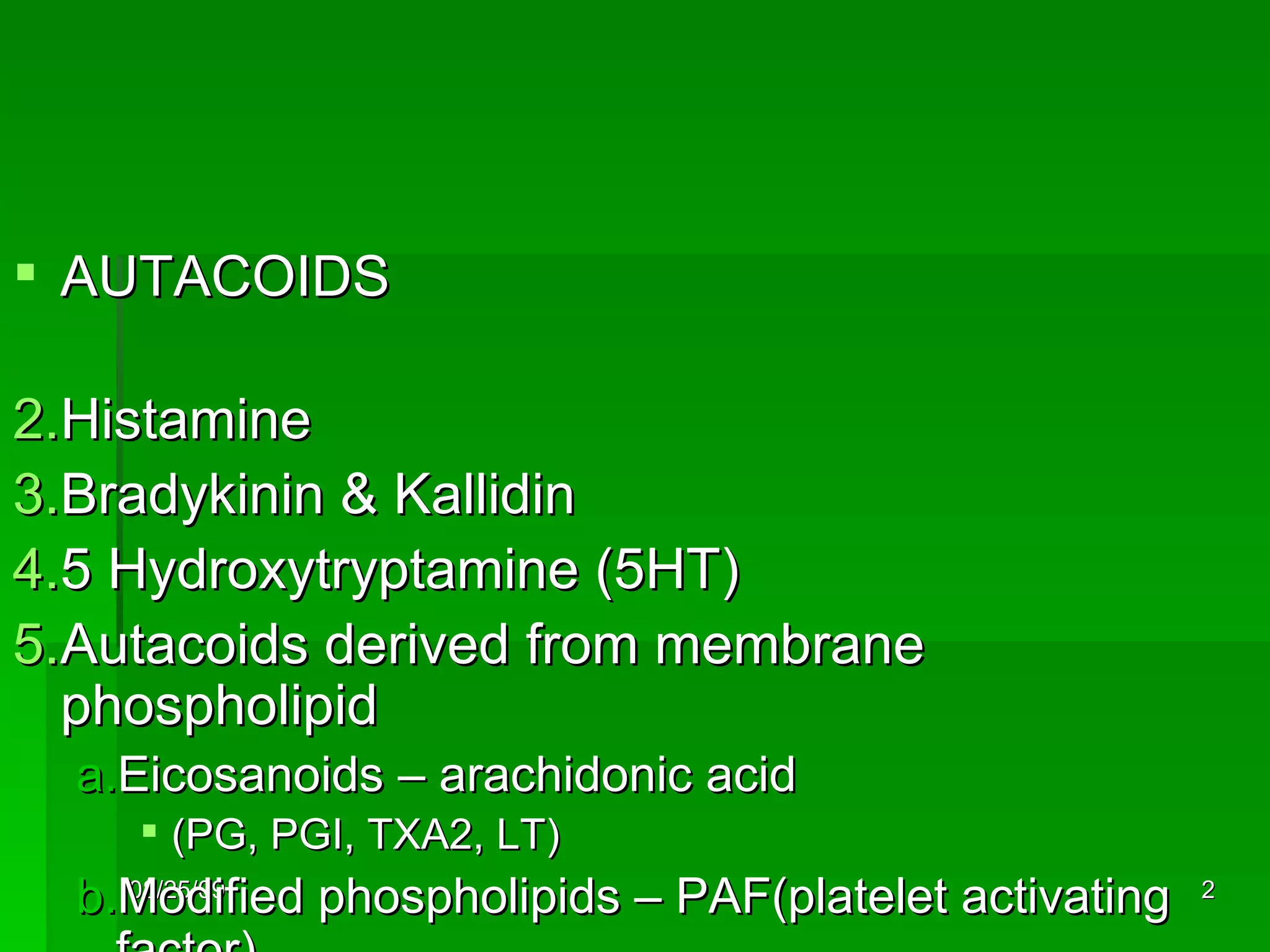 Autacoids....With Slide No | PPT