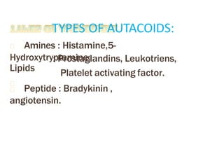 AUTACOIDS NEW.pdf LEARN ABOUT THE AUTOCOIDS | PDF