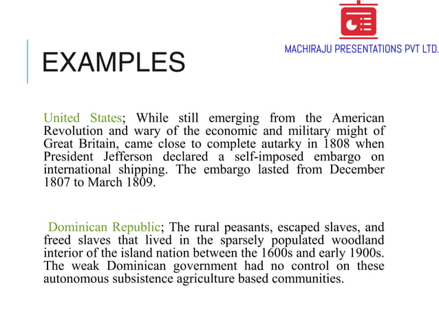 Autarky : Proponents, Opponents & Examples | PPT