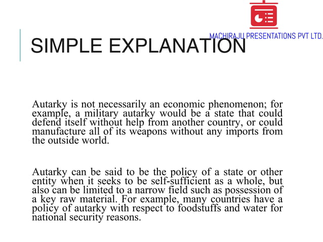 Autarky : Proponents, Opponents & Examples | PPT