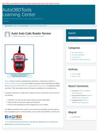 Autel auto code reader review | PDF