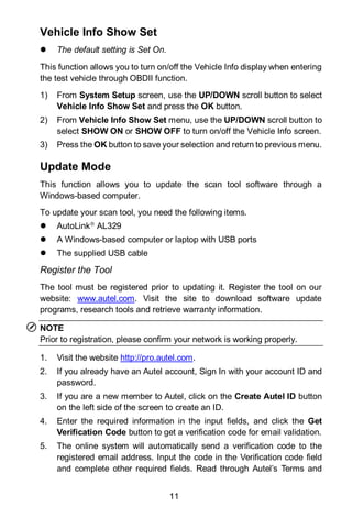 Autel AutoLink AL329 User Manual | PDF