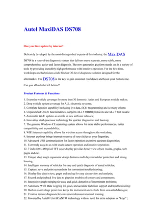 Autel maxidas ds708 | PDF